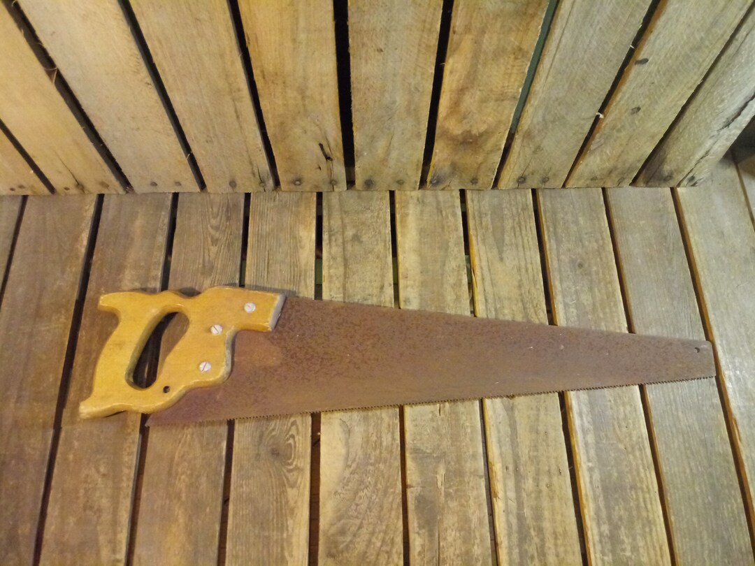 Vintage Rusty Hand Saw - Etsy