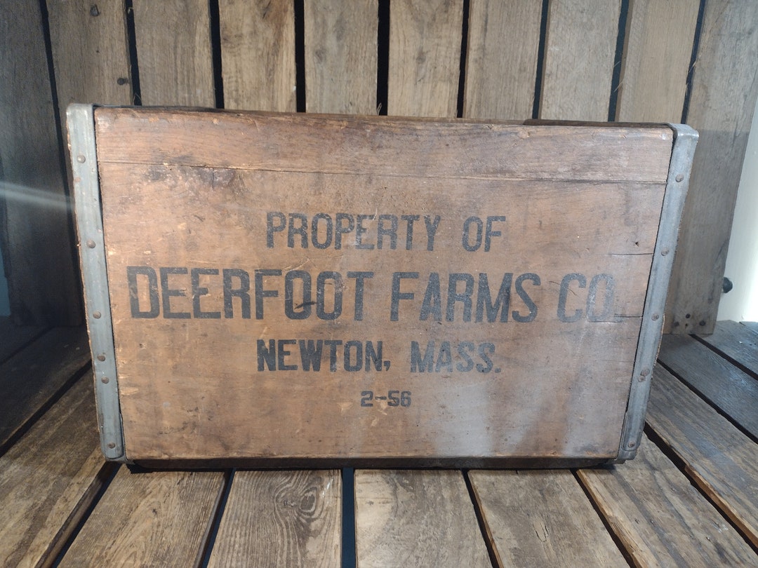 Vintage Deer Foot Farms Wooden Crate - Etsy