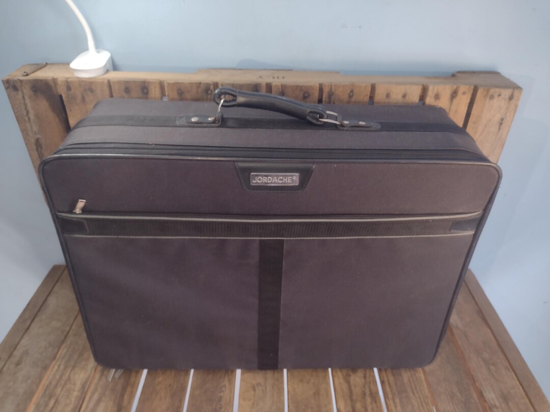Vintage Jordache Suitcase • Large Retro Luggage • Classic Black Travel ...