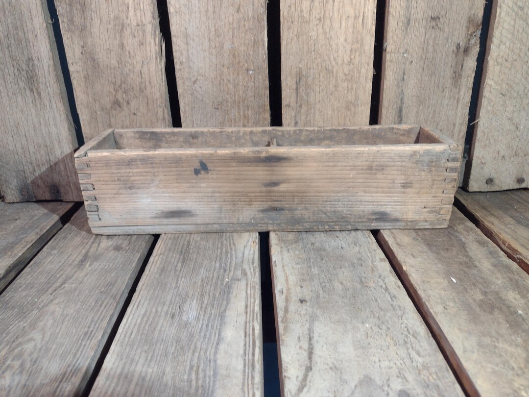Rustic Farmhouse Wooden Box: Vintage Crate Planter Centerpiece (12x3x3 ...