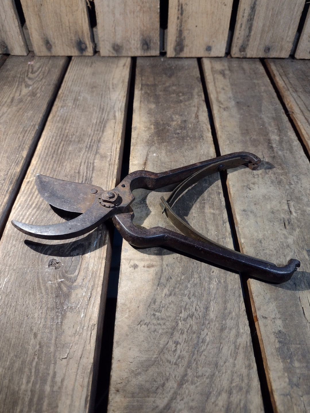 Antique Rusty Metal Hand Snips - Etsy