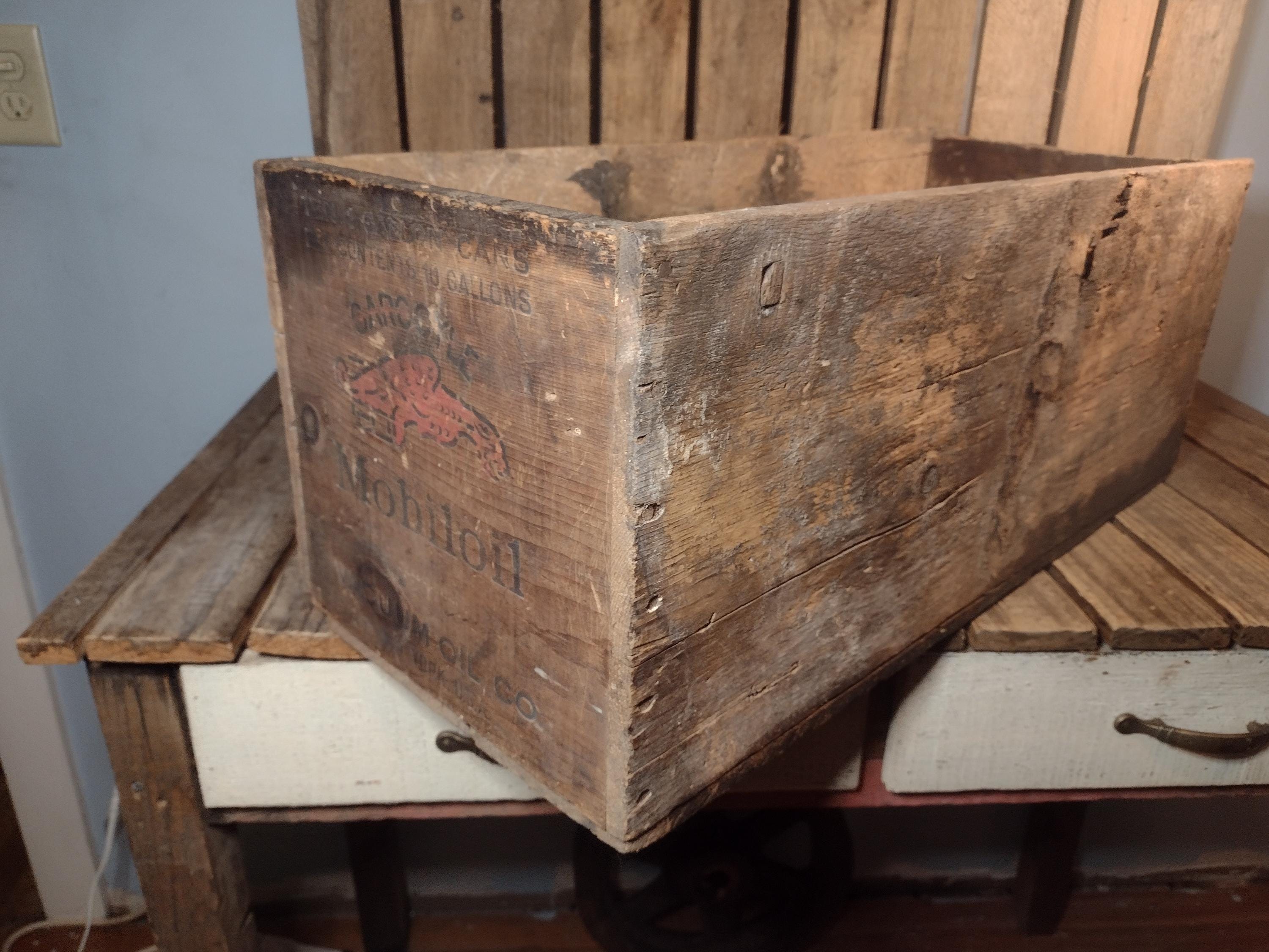 Mobiloil Gargoyle Wooden Crate Box – Vacuum Oil Co. USA – Ten One ...