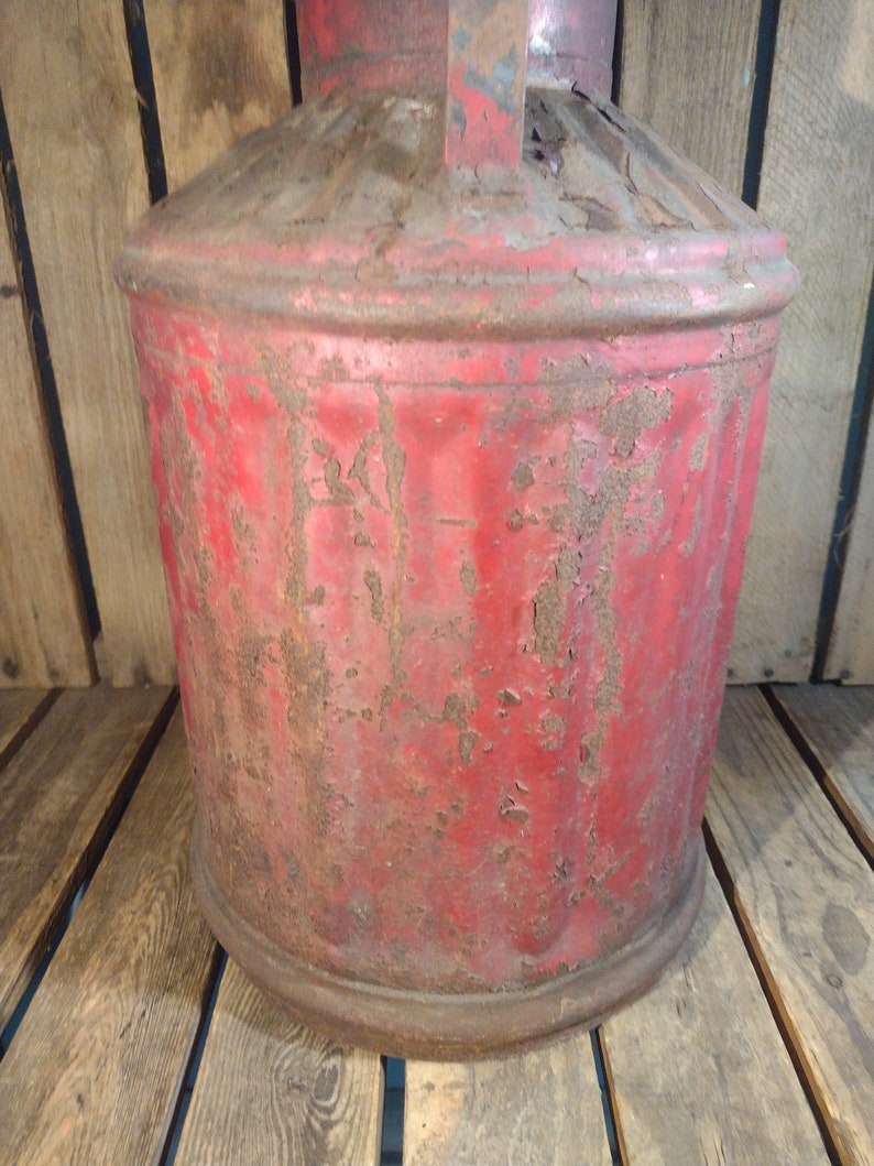 Vintage Shell Oil Gas Can: Rustic Red Metal Fuel Container - Etsy