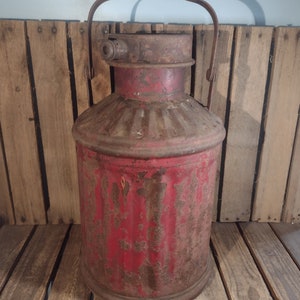 Vintage Shell Oil Gas Can – Large Red Metal Fuel Storage Container ...