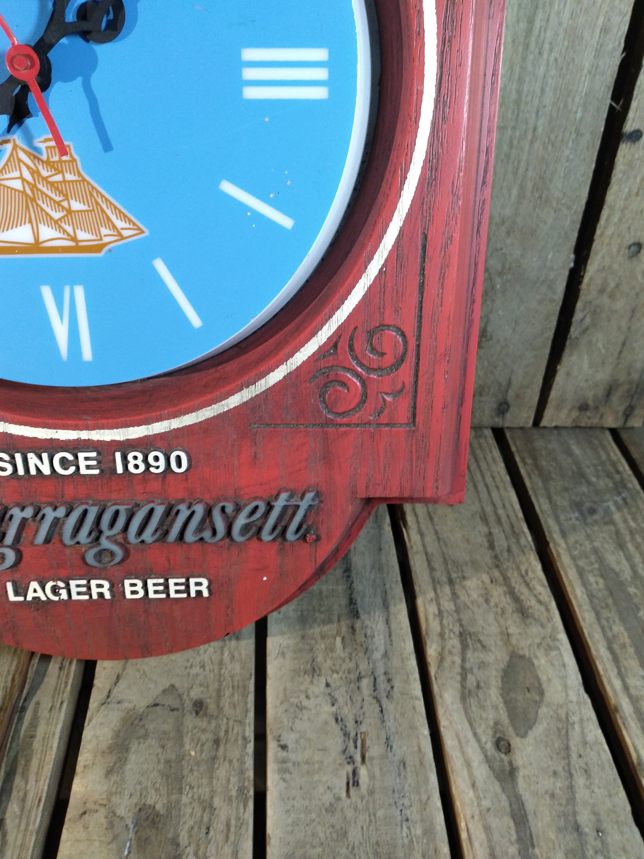 Vintage Beer Clock Light Sign | Etsy