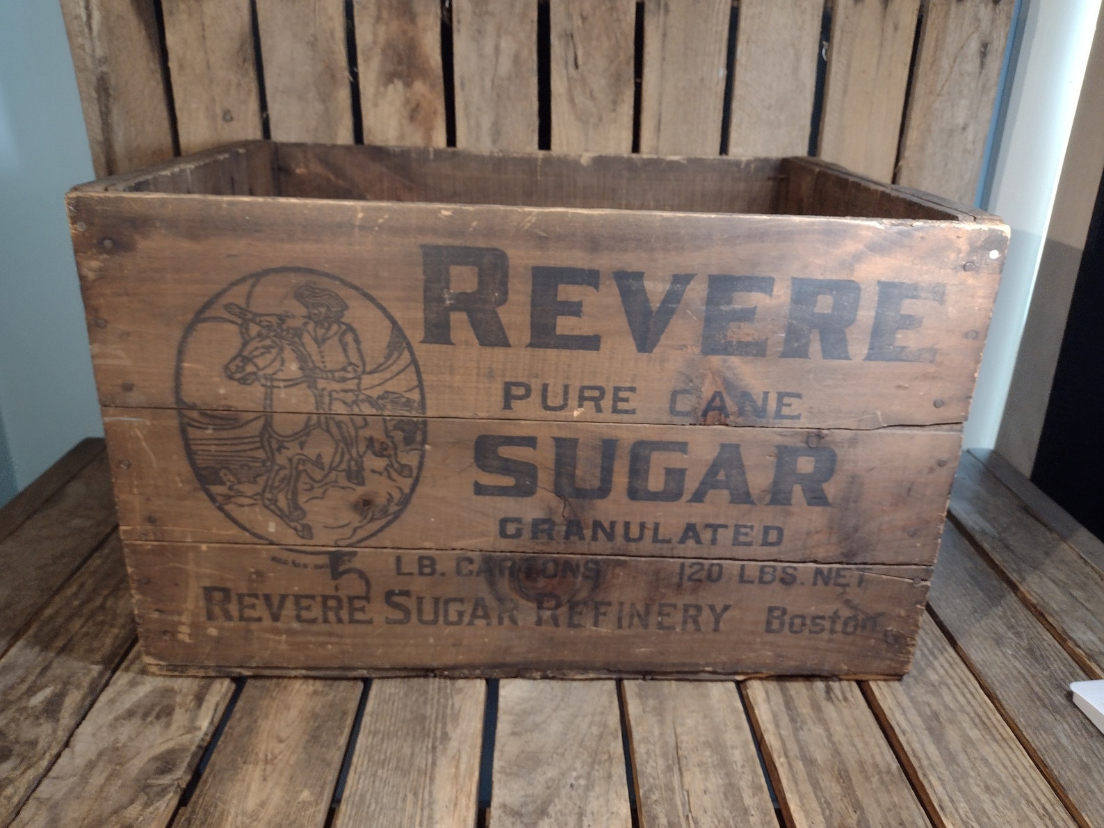 Vintage Revere Sugar Wooden Crate: Rustic Farmhouse Storage Box - Etsy