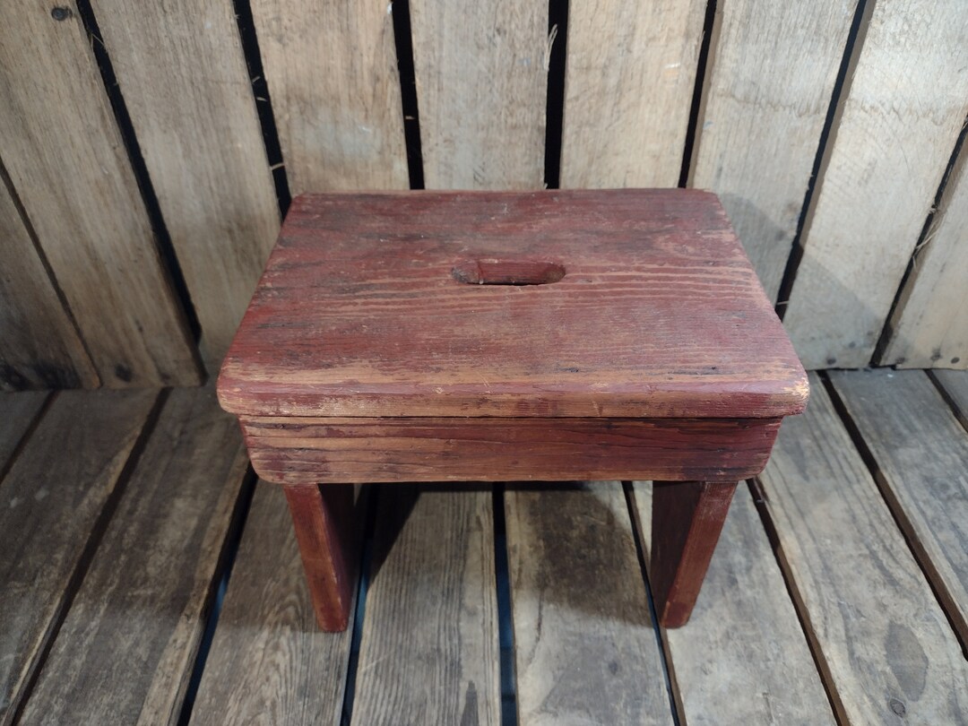 Small Vintage Wooden Stool - Etsy