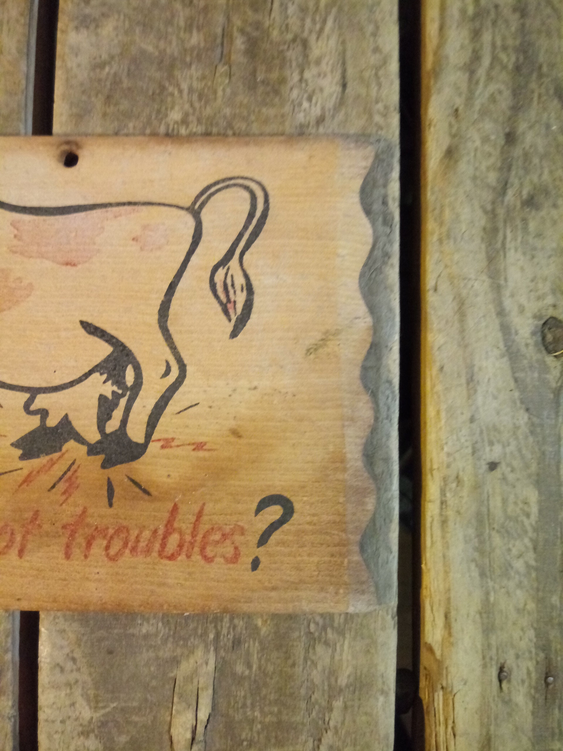 Small Vintage Wooden Cow Sign - Etsy