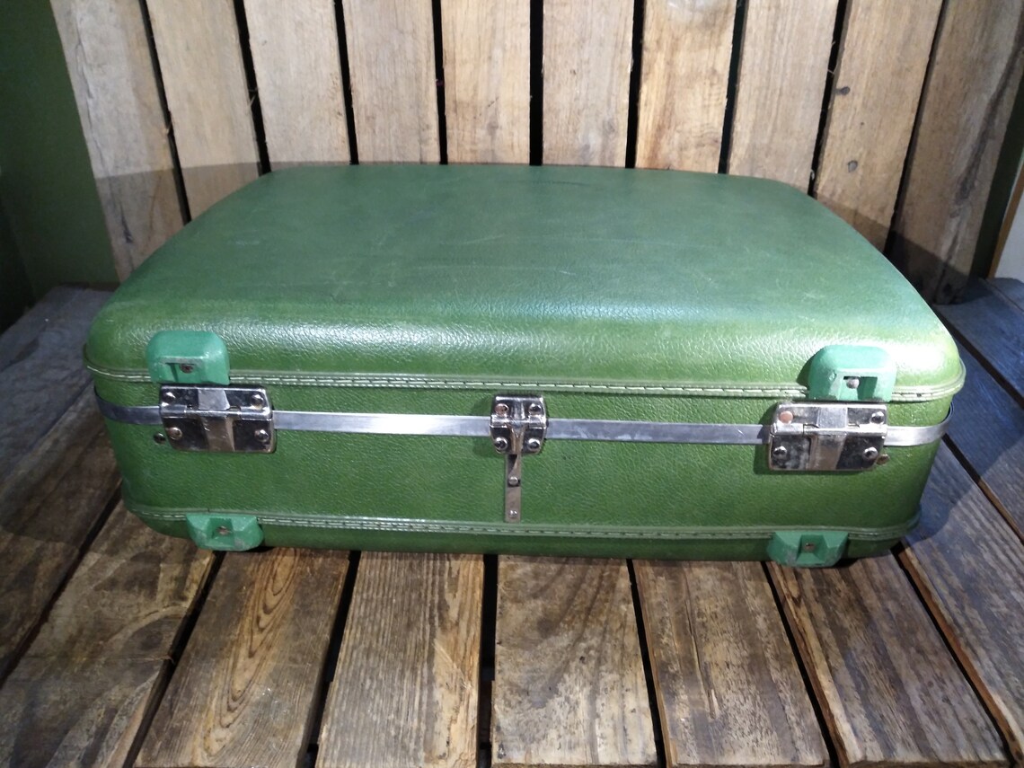 Vintage Green Suitcase - Etsy