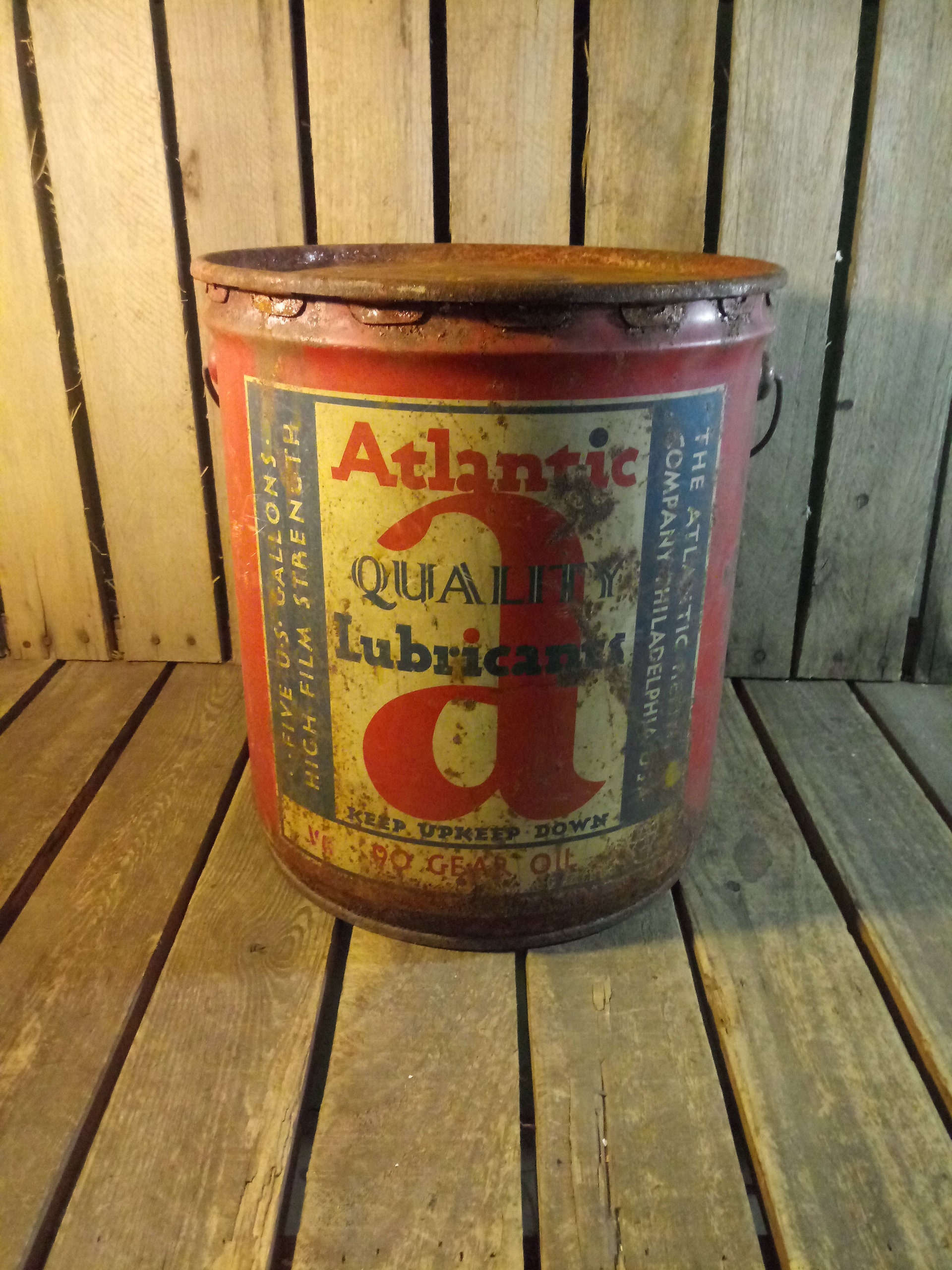 Altanic Lubricants Can Vintage Rusty Can | Etsy