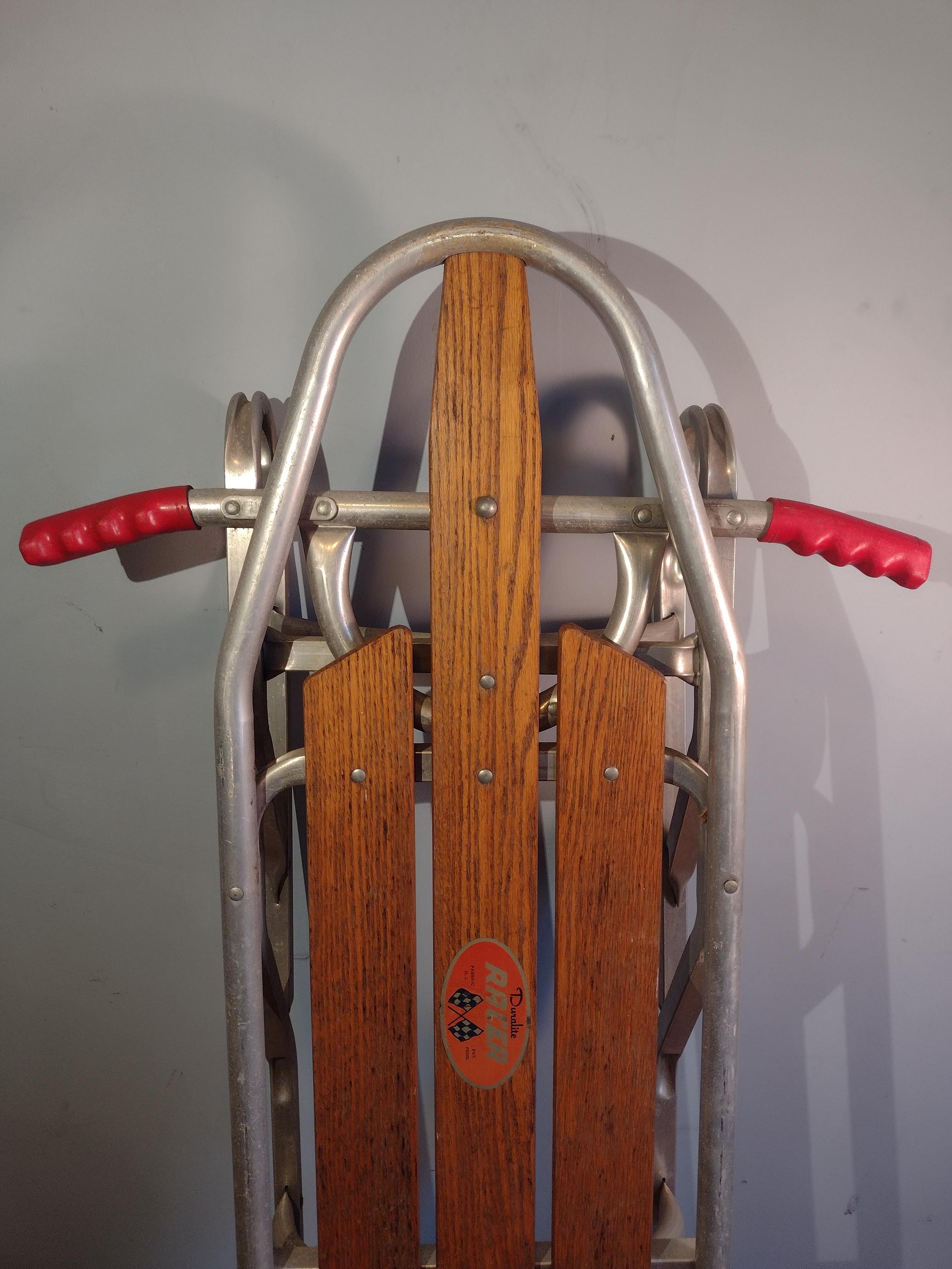 Vintage Duralite Racing Sled – Rustic Winter Cabin Decor | Wooden ...
