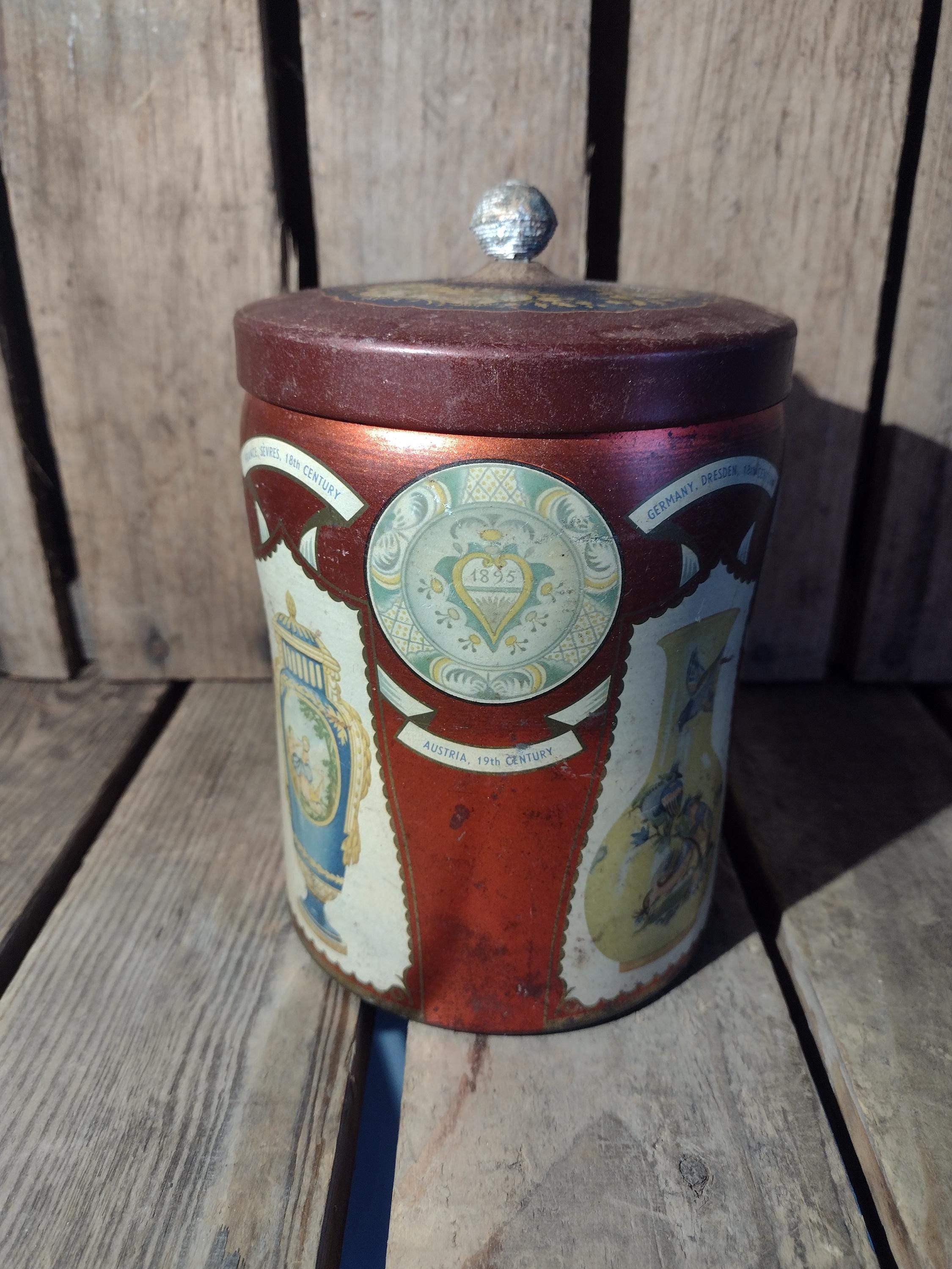 Vintage Red Confectionary Tin: Retro Kitchen Storage Canister - Etsy