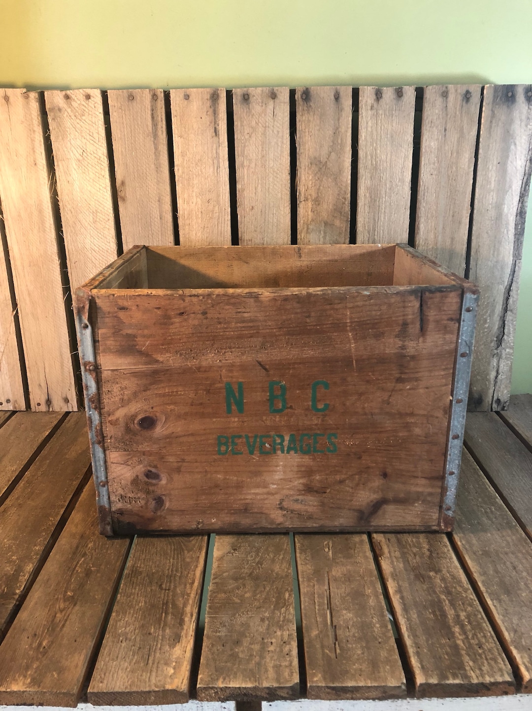 Vintage NBC Soda Crate: Rustic Wooden Beverage Box, Farmhouse Decor - Etsy