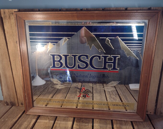 Vintage Busch Beer Mirror Sign - Etsy