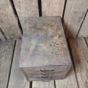 Vintage 4-drawer Metal Parts Cabinet – Industrial Tool Organizer ...