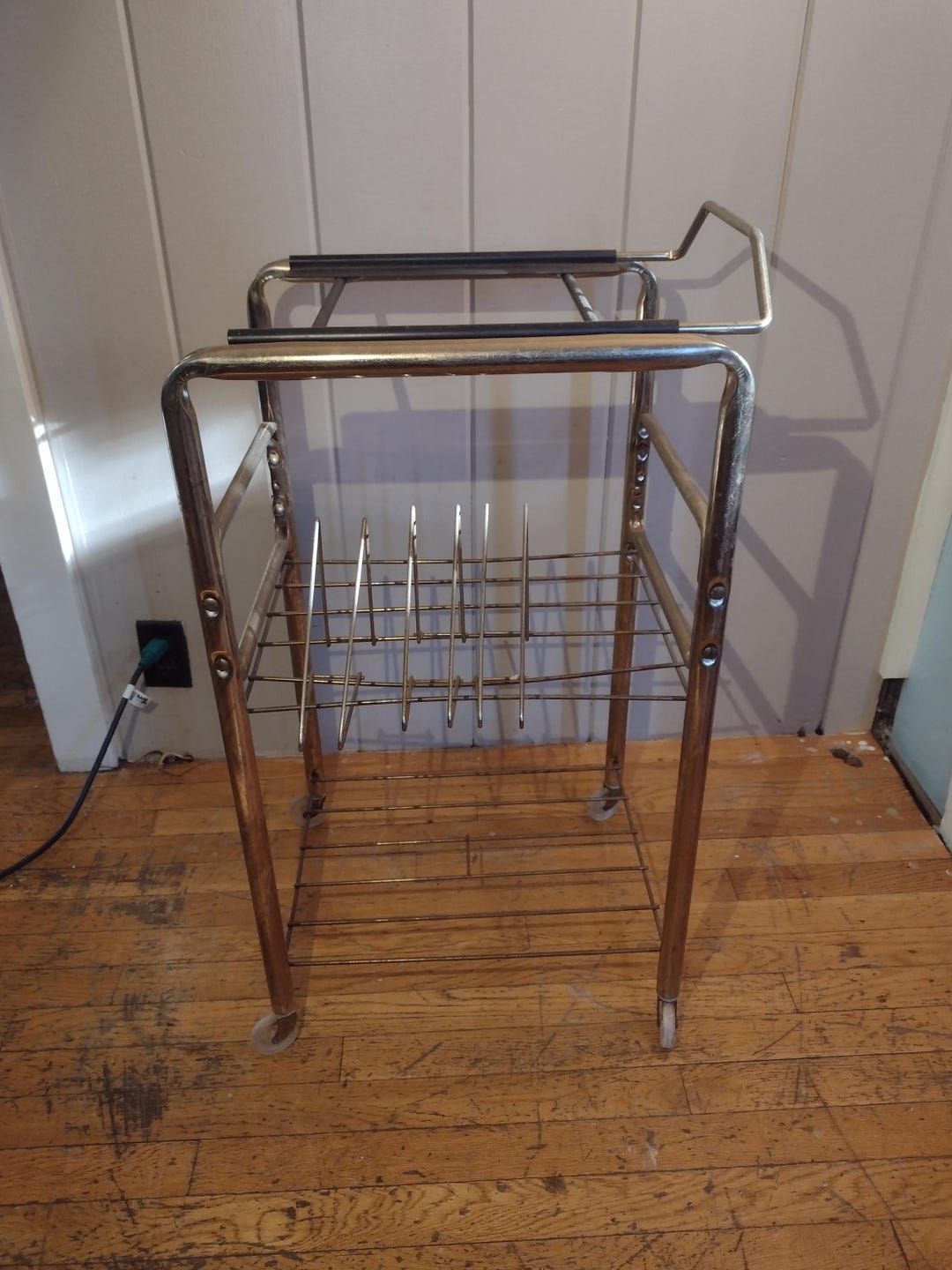 Vintage Record Player Rolling Cart - Etsy