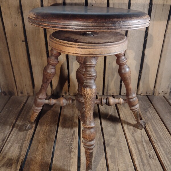 Antique Piano Stool - Etsy