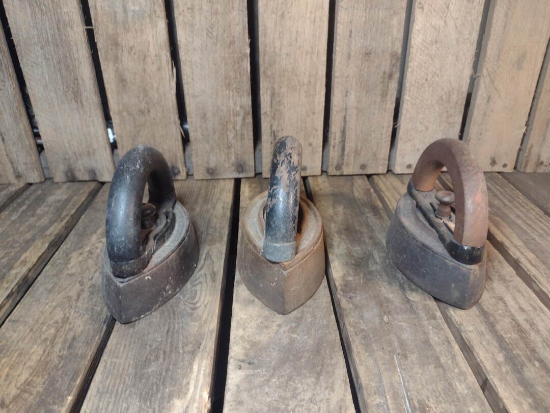 Antique Cast Iron Sad Irons Set, Primitive Farmhouse Decor - Etsy