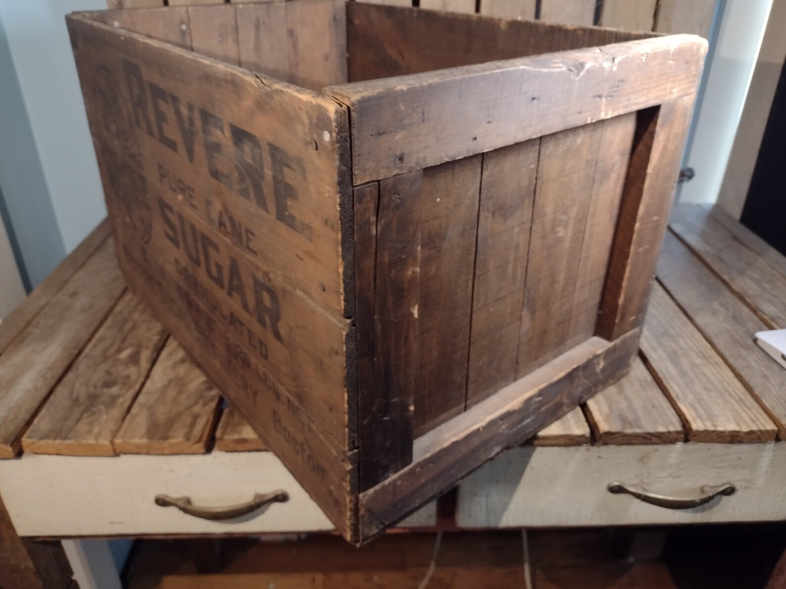 Vintage Revere Sugar Wooden Crate: Rustic Farmhouse Storage Box - Etsy