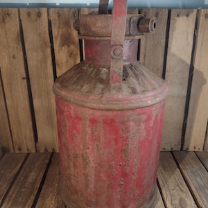 Vintage Shell Oil Gas Can – Large Red Metal Fuel Storage Container ...