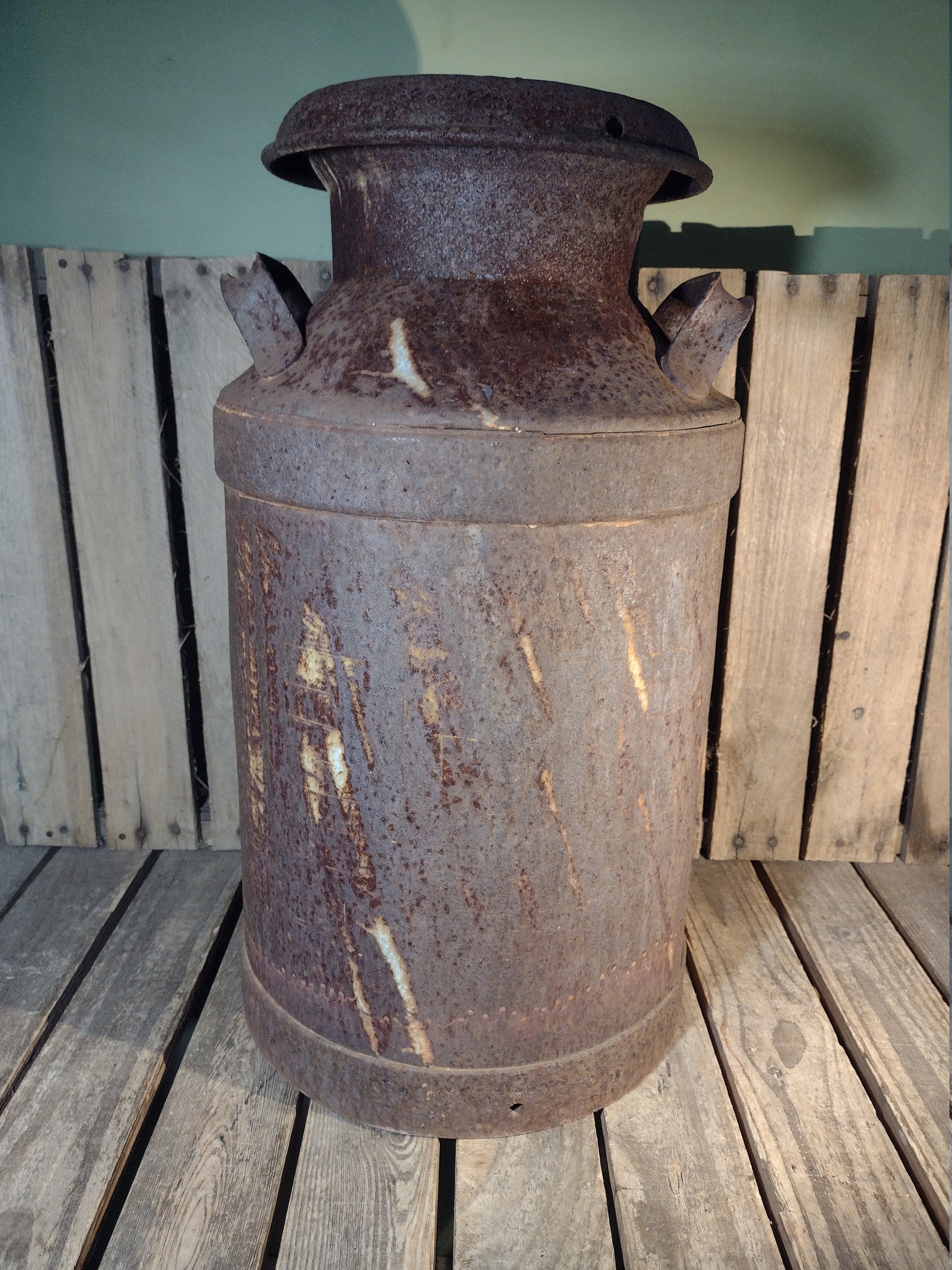 Large Vintage Rusty Milk Can: Farmhouse Rustic Decor (25x13x13 Inch) - Etsy