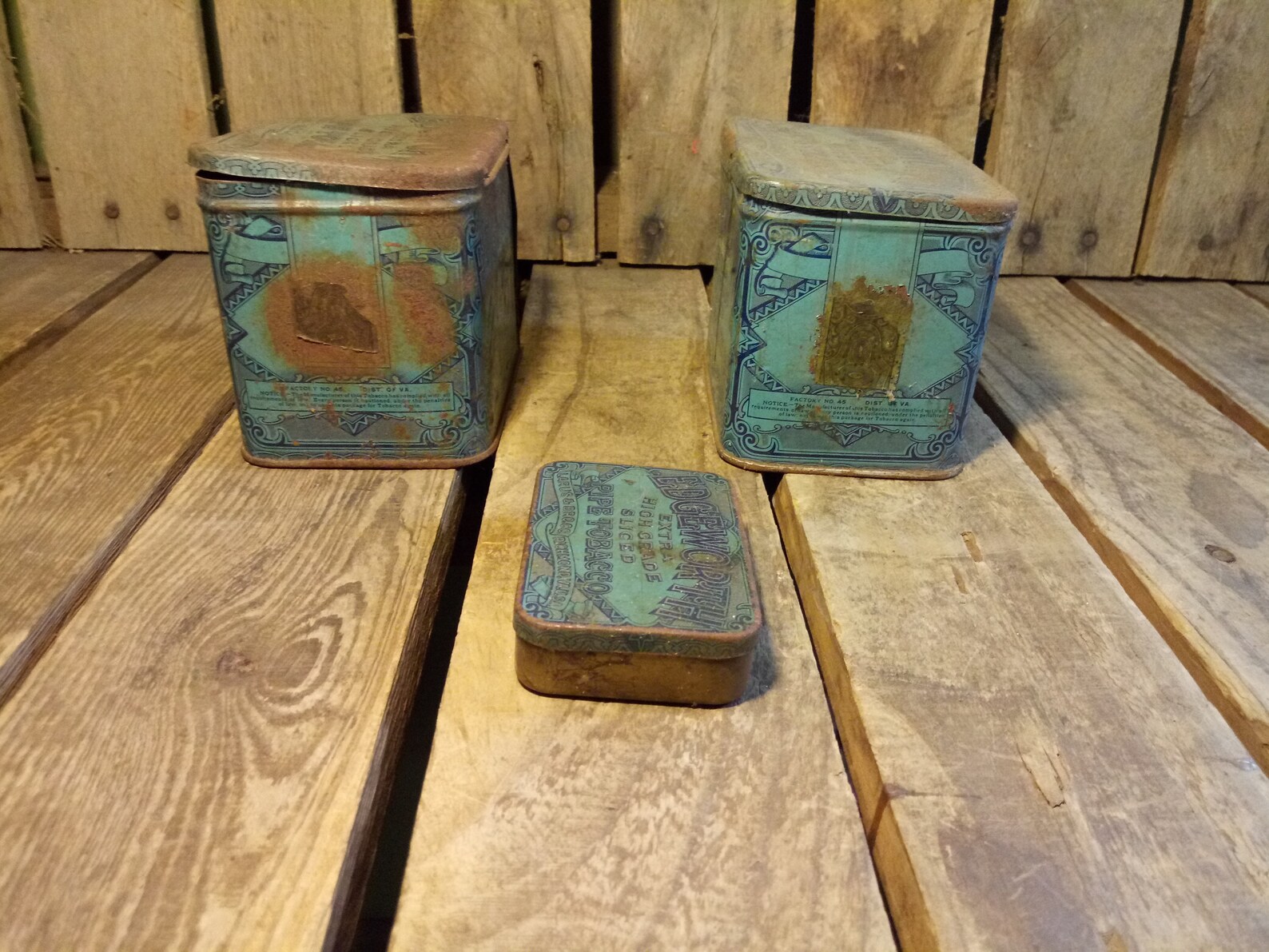 3 Vintage Rusty Tobacco Tins - Etsy