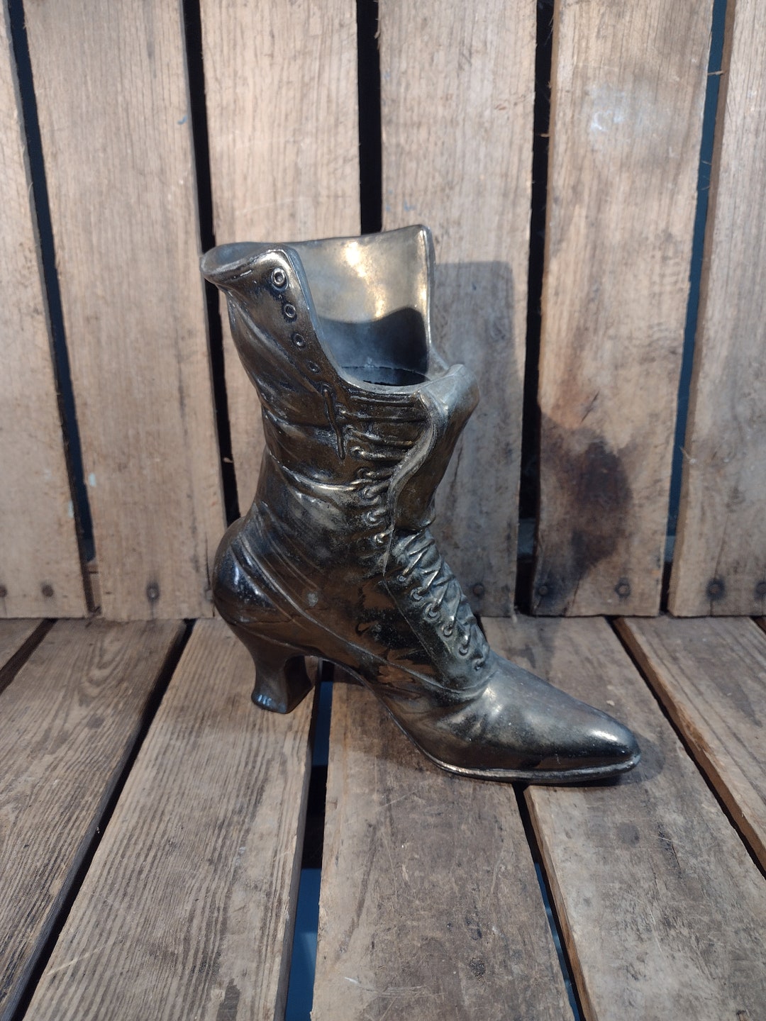 Vintage Brass Boot - Etsy