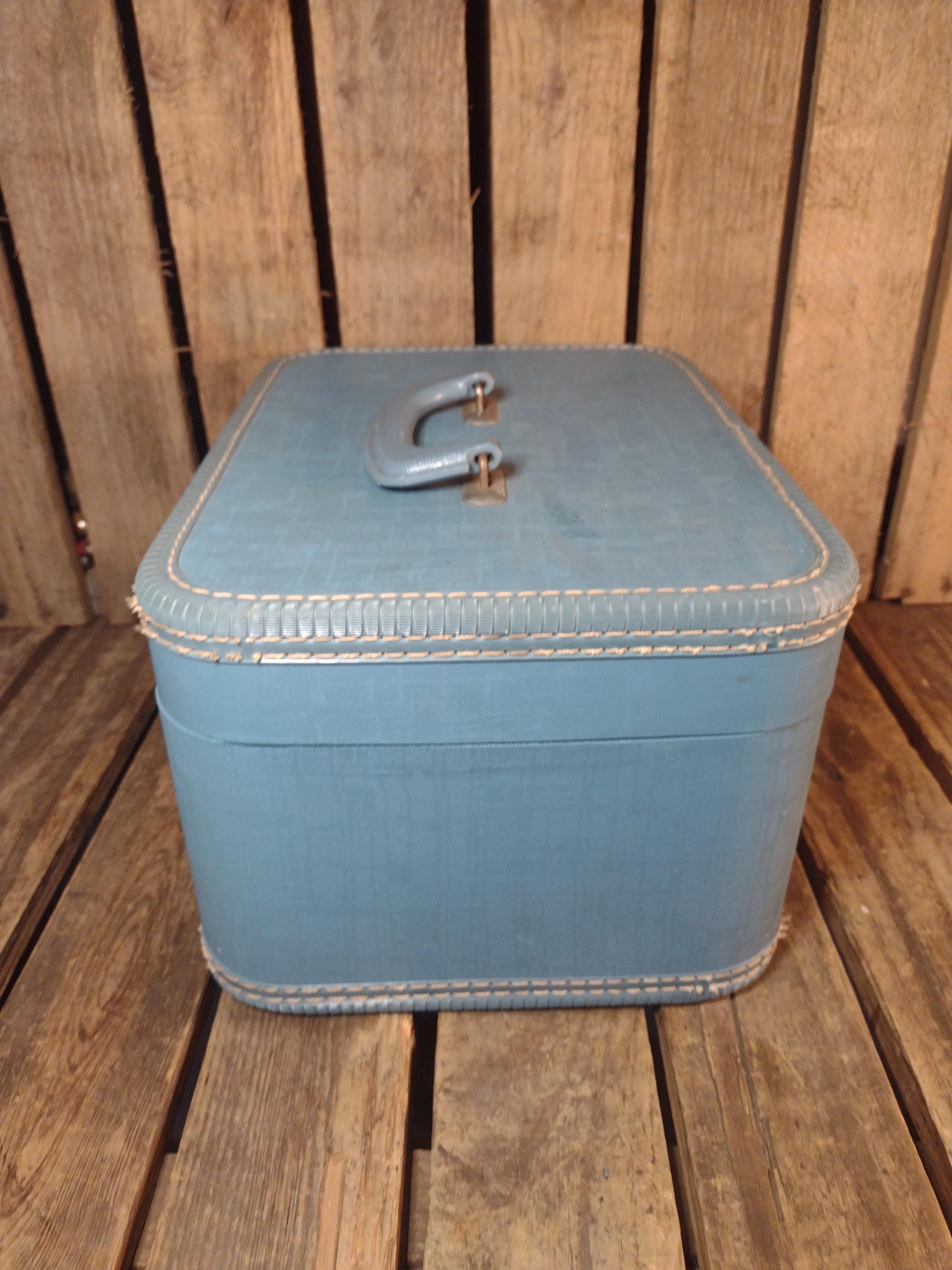 Vintage Monarch Blue Train Case Luggage Hard Shell Travel Case With ...