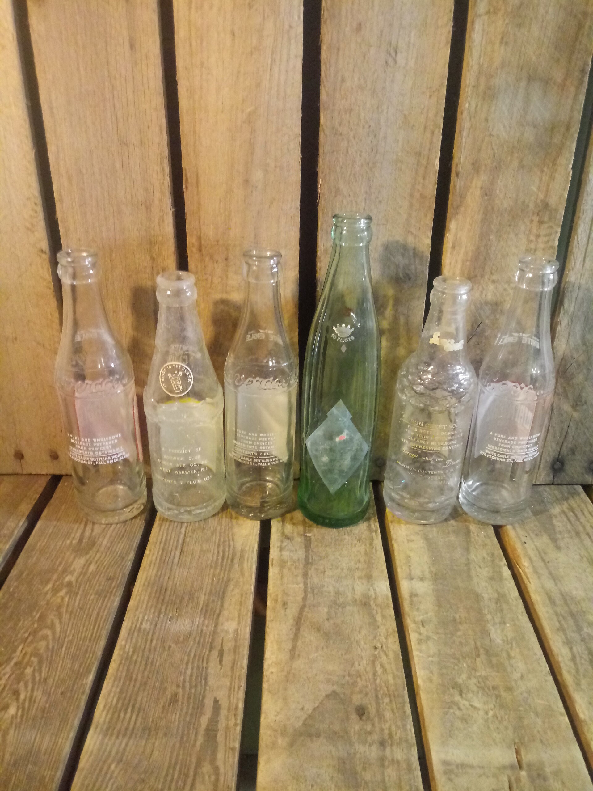 6 Vintage Glass Bottles | Etsy