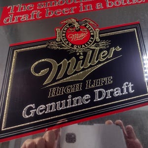 Vintage Miller Genuine Draft Beer Mirror Sign - Etsy