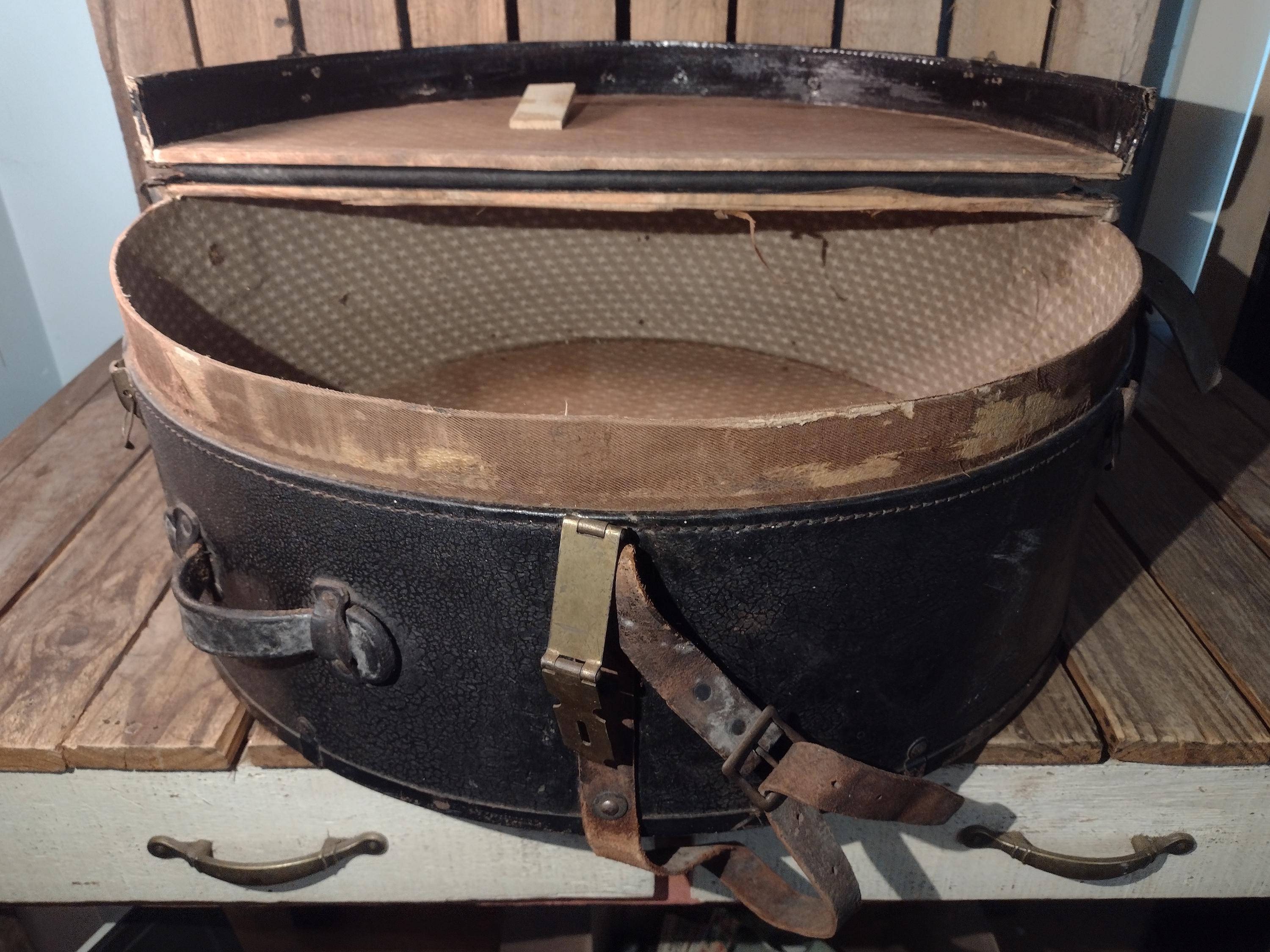 Antique Ajax Tire Trunk: Round Wood & Leather Automobile Storage - Etsy