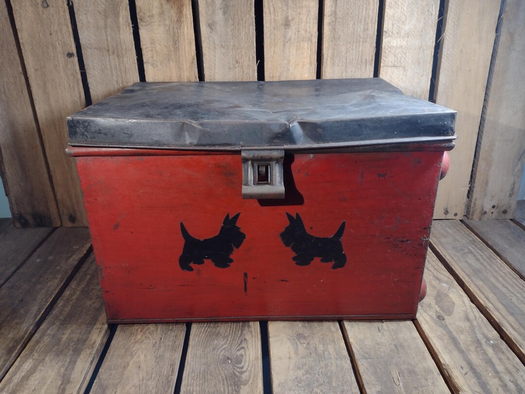 Vintage Metal Storage Box - Etsy