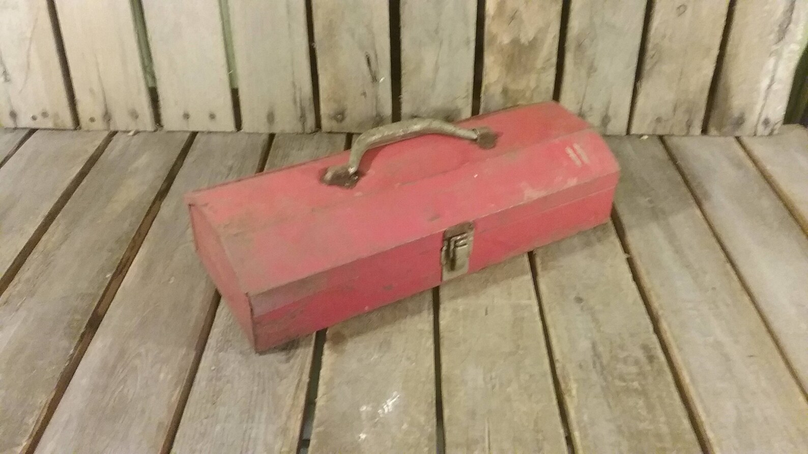 Vintage Red Metal Toolbox: Small Rusty Tool Box - Etsy