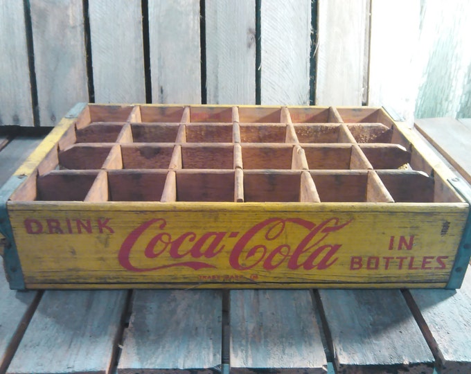 Vintage Yellow Coke Crate - Etsy