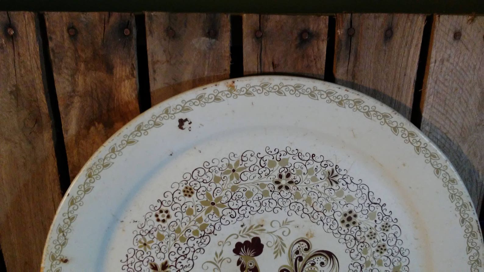 Metal Rooster Plate Large Metal Rusty Rooster Plate | Etsy