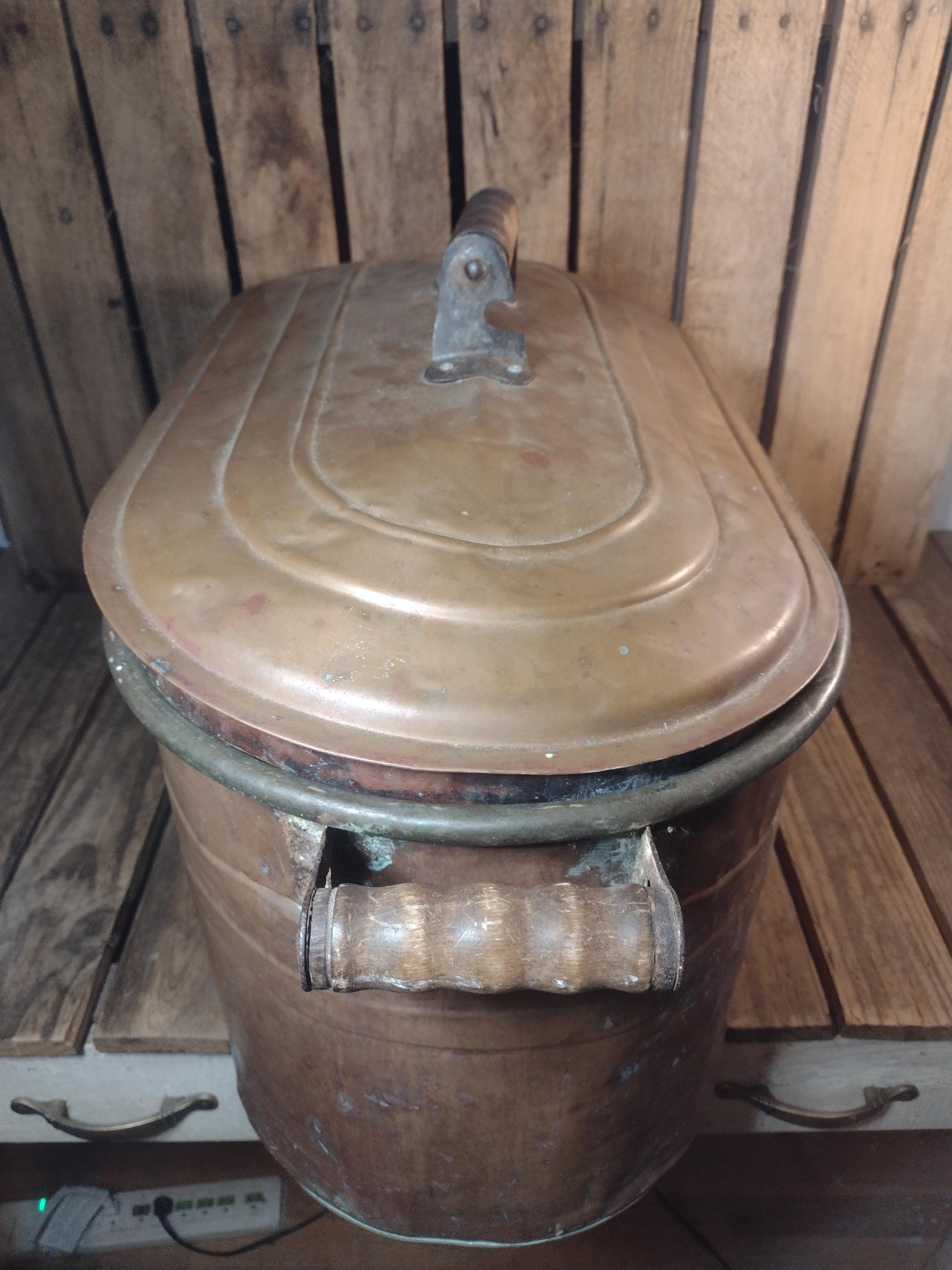 Large Copper Boiler With Lid – Rustic Farmhouse Wash Tub, Planter - Etsy