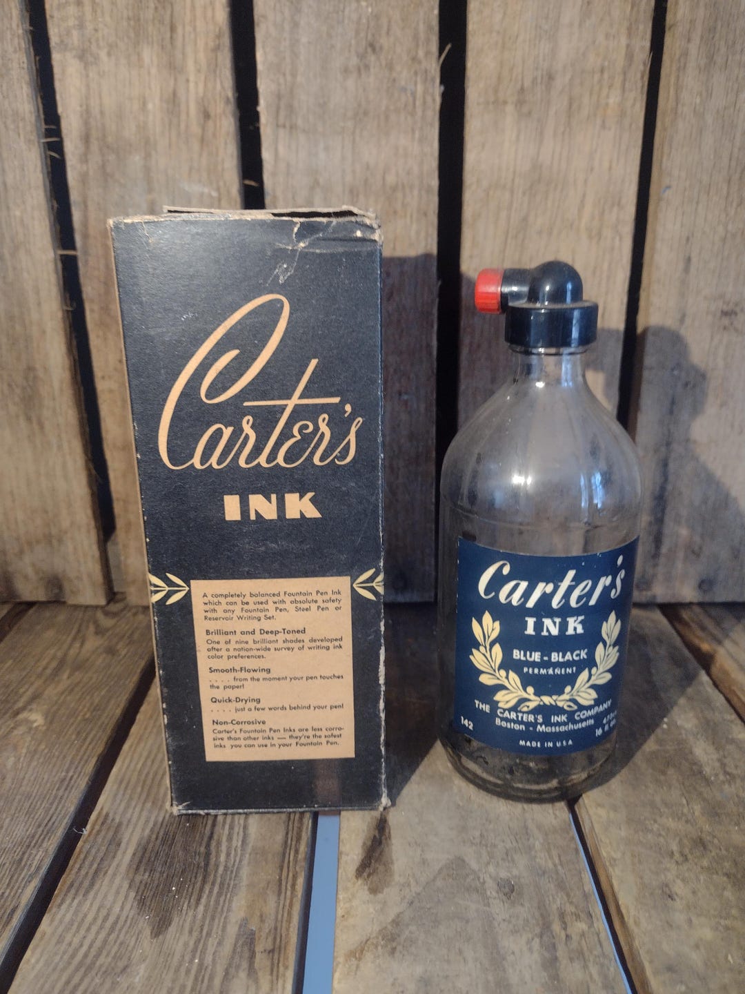 Vintage Carters Ink Bottle - Etsy