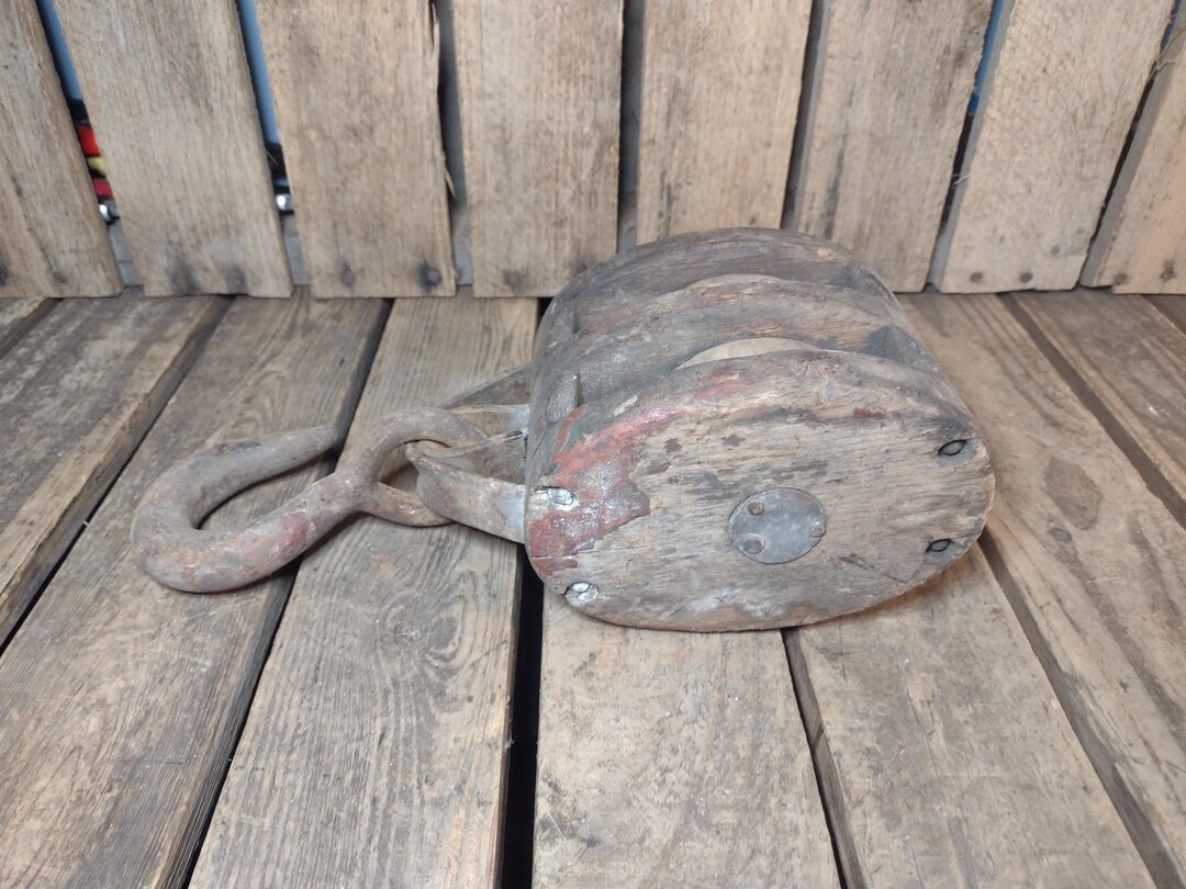 Double Sheave Wood Pulley With Iron Hook – 12 X 4.75 X 4.25 - Etsy