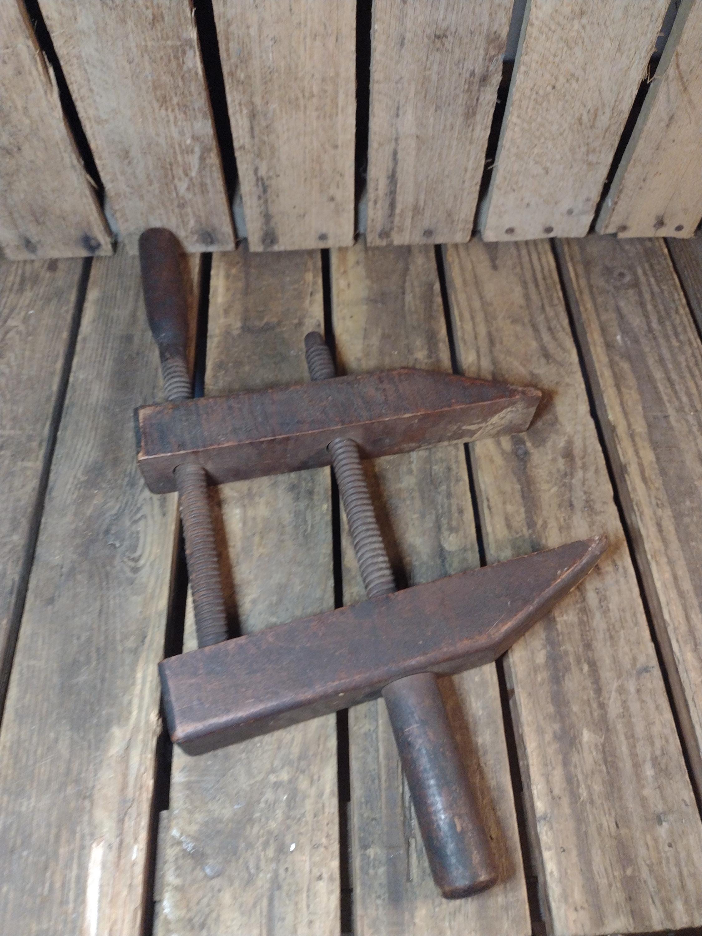 Vintage Wooden Hand Screw Clamp | 18” Woodworking Clamp | Old Shop Tool ...