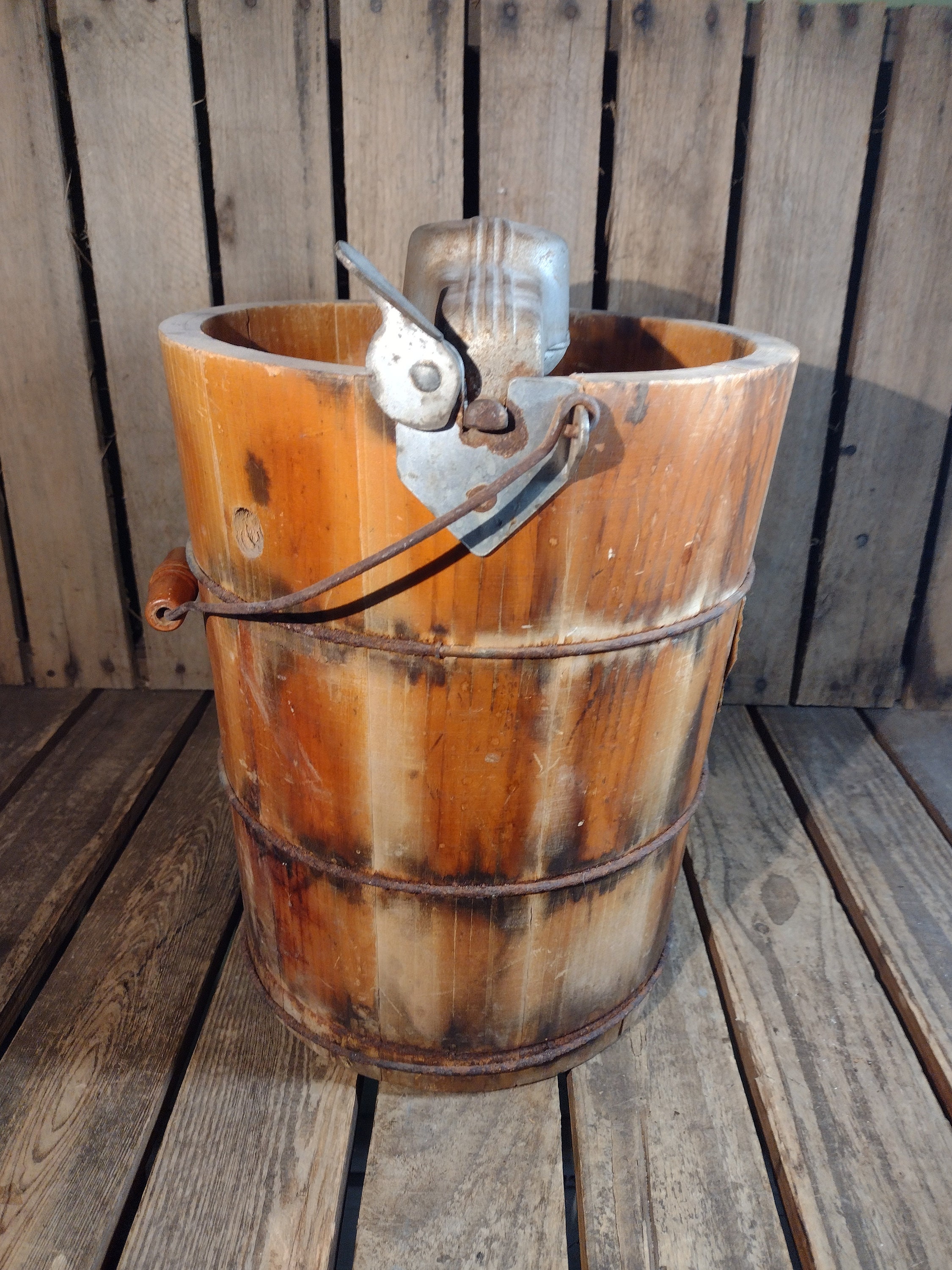 Vintage Ice Cream Maker Incomplete Decor or Project Piece - Etsy