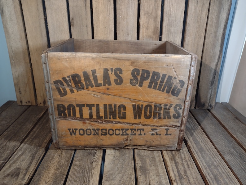 Antique Dybalas Spring Water Crate - Etsy