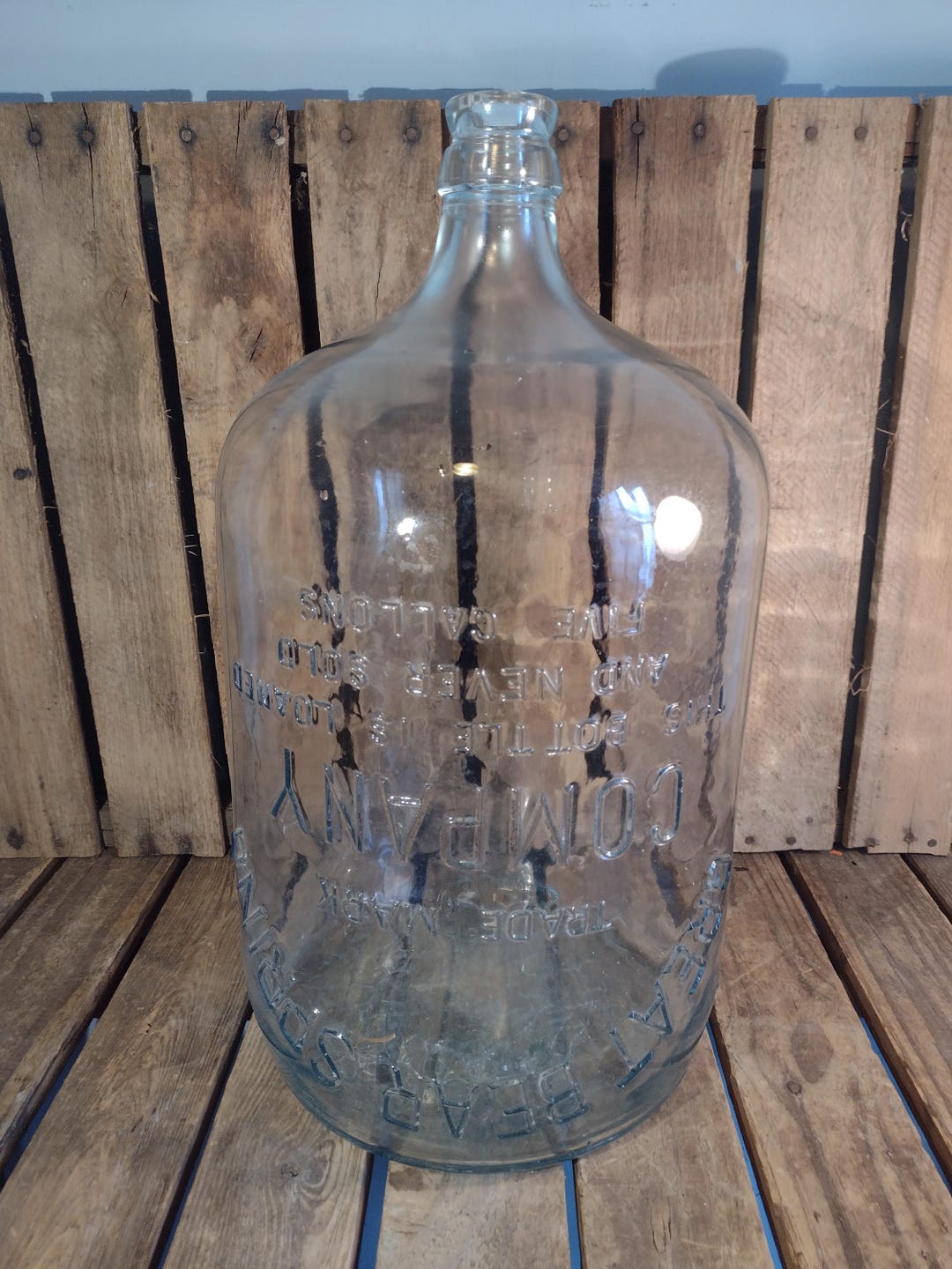 Vintage 5 Gallon Glass Water Jug - Etsy