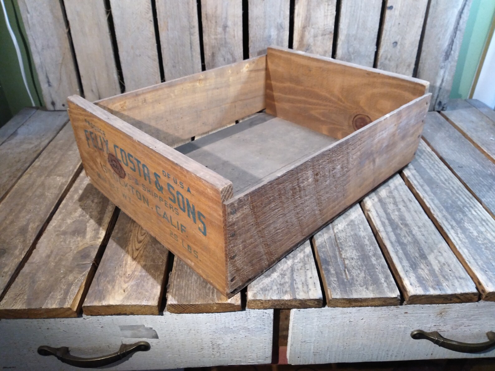 Vintage Wooden Crate - Etsy