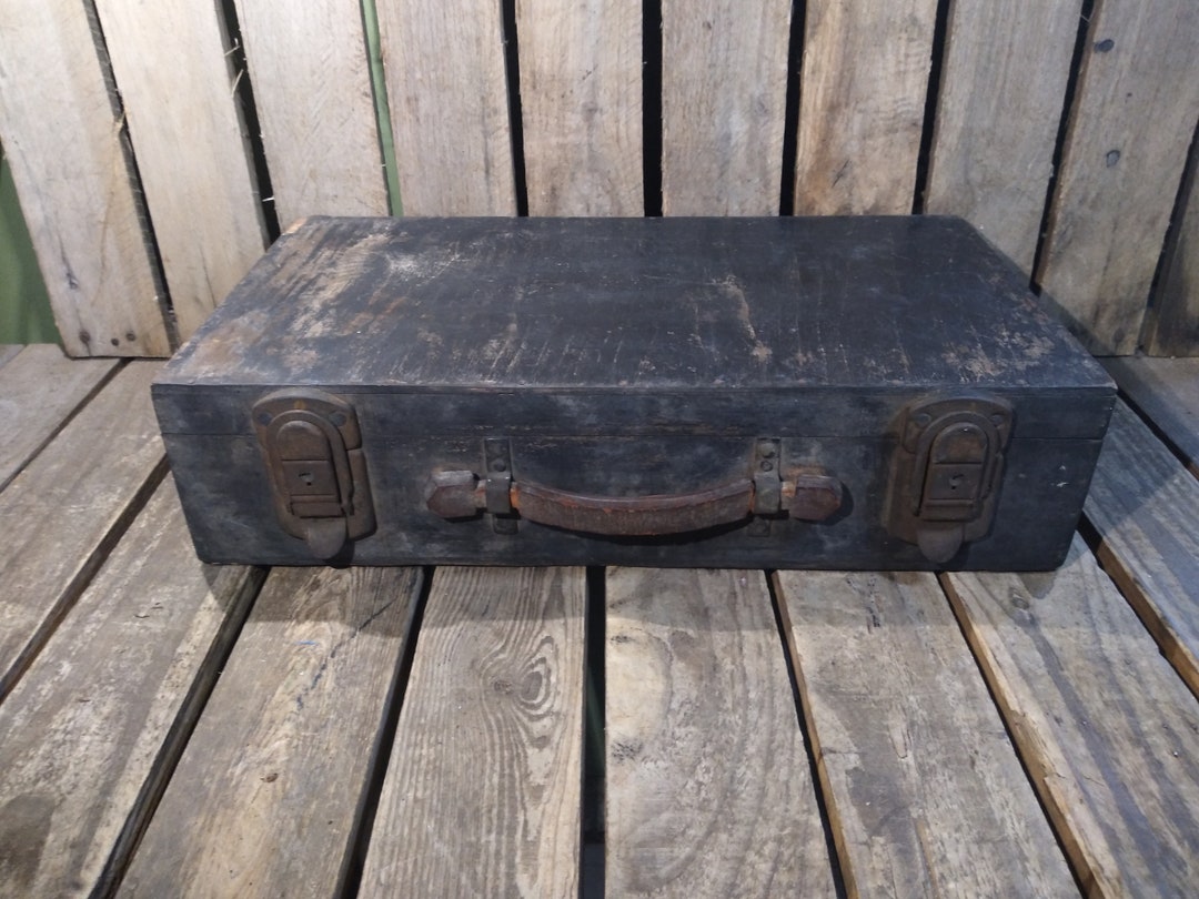 Antique Wooden Suitcase - Etsy