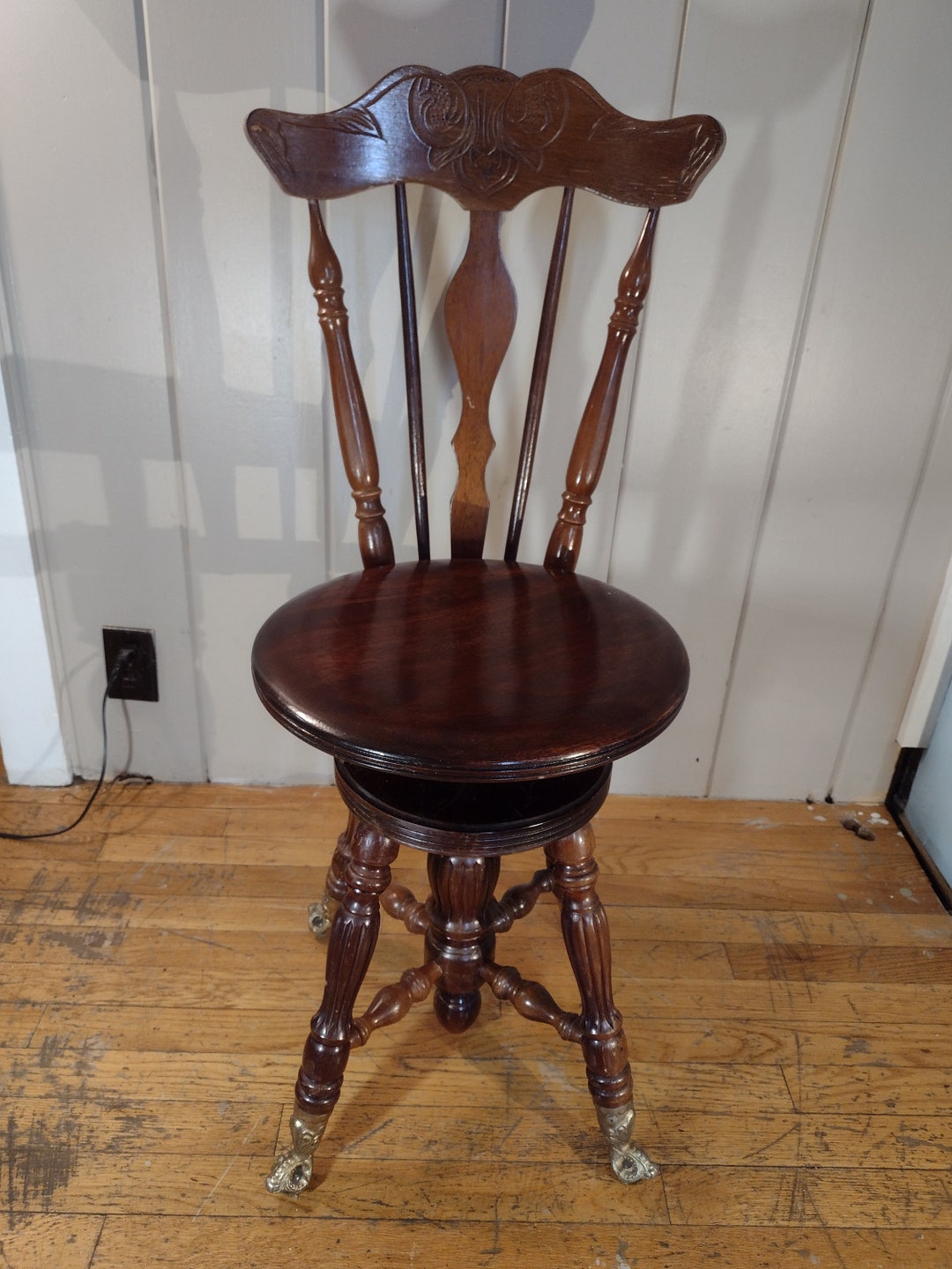 Antique Piano Chair - Etsy