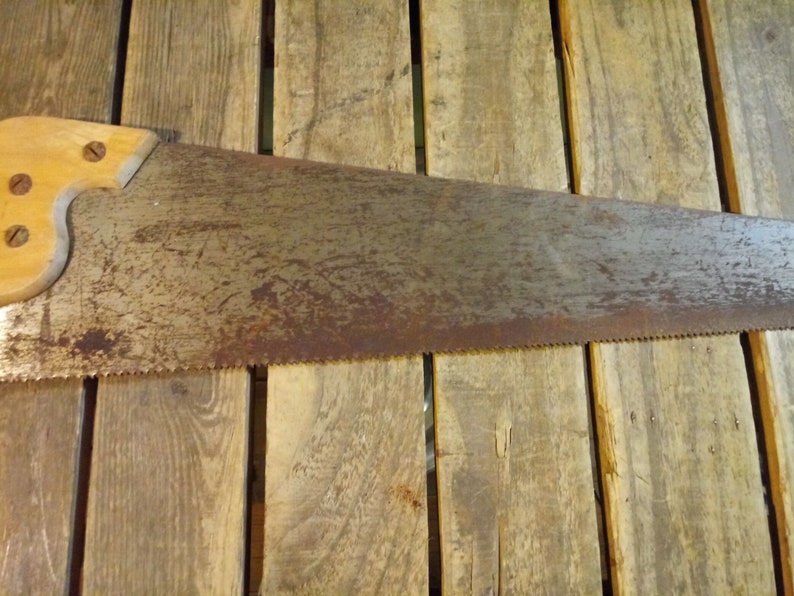 Vintage Rusty Hand Saw - Etsy