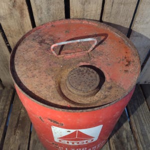 Vintage Citco 5 Gallon Can, Rusty Red Oil Can, Metal Oilcan, - Etsy