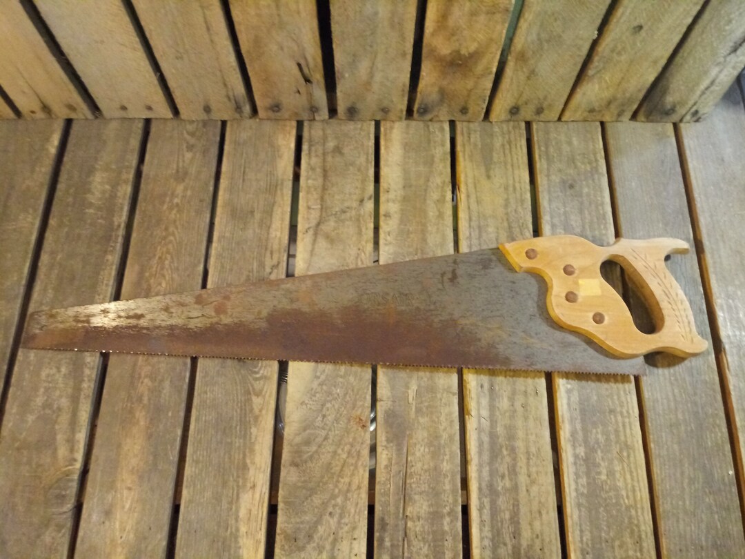 Vintage Rusty Hand Saw - Etsy
