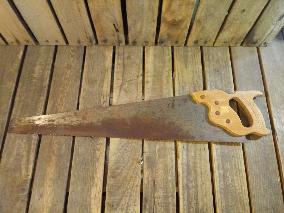 Vintage Rusty Hand Saw | Etsy