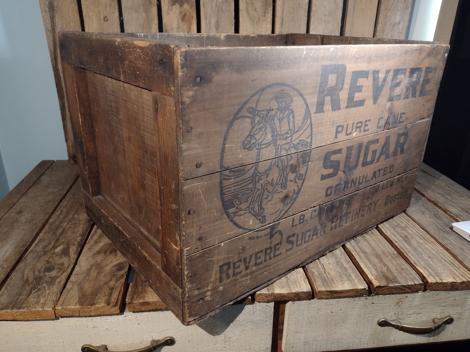 Vintage Revere Sugar Wooden Crate: Rustic Farmhouse Storage Box - Etsy